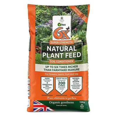 Vitax Natural Fibrous Fertiliser 15kg Organic Soil Conditioner Plant ...