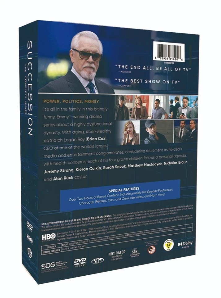 Succession: The Complete TV Series Seasons 1-4 (DVD 12-Disc Box Set ...