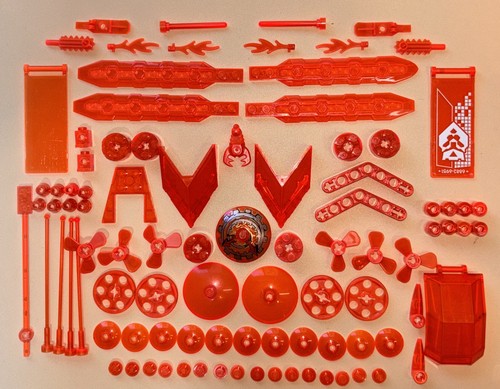 Vintage LEGO Assorted Lot Translucent Neon Orange Red Bricks Trans Ice ...