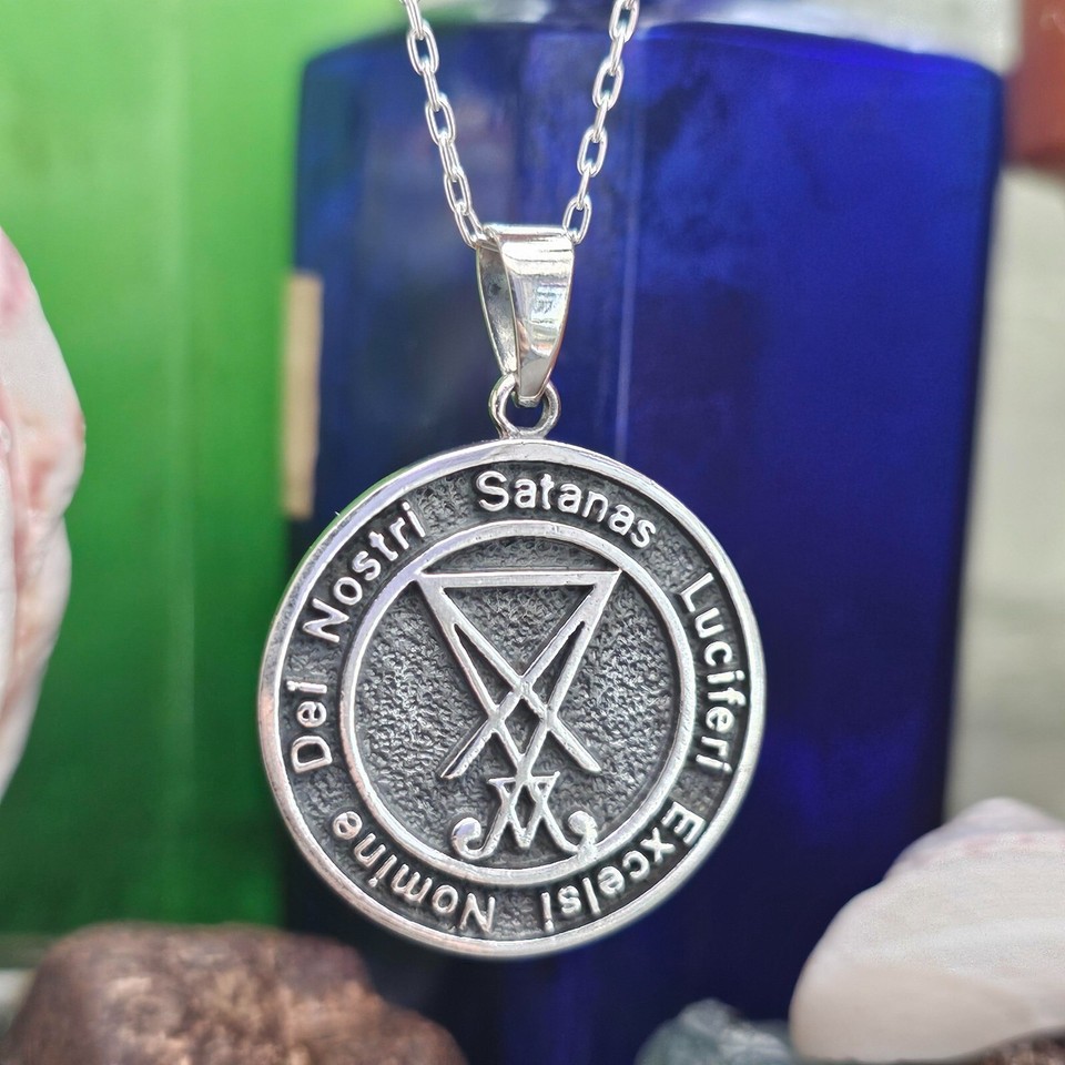 Sigil of Lucifer Latin Script Left Hand Path Necklace 925 Sterling ...
