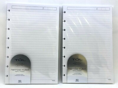 2 Pack of TUL Refill Pages, Junior Size, Narrow Ruled, 200 pages (100 ...