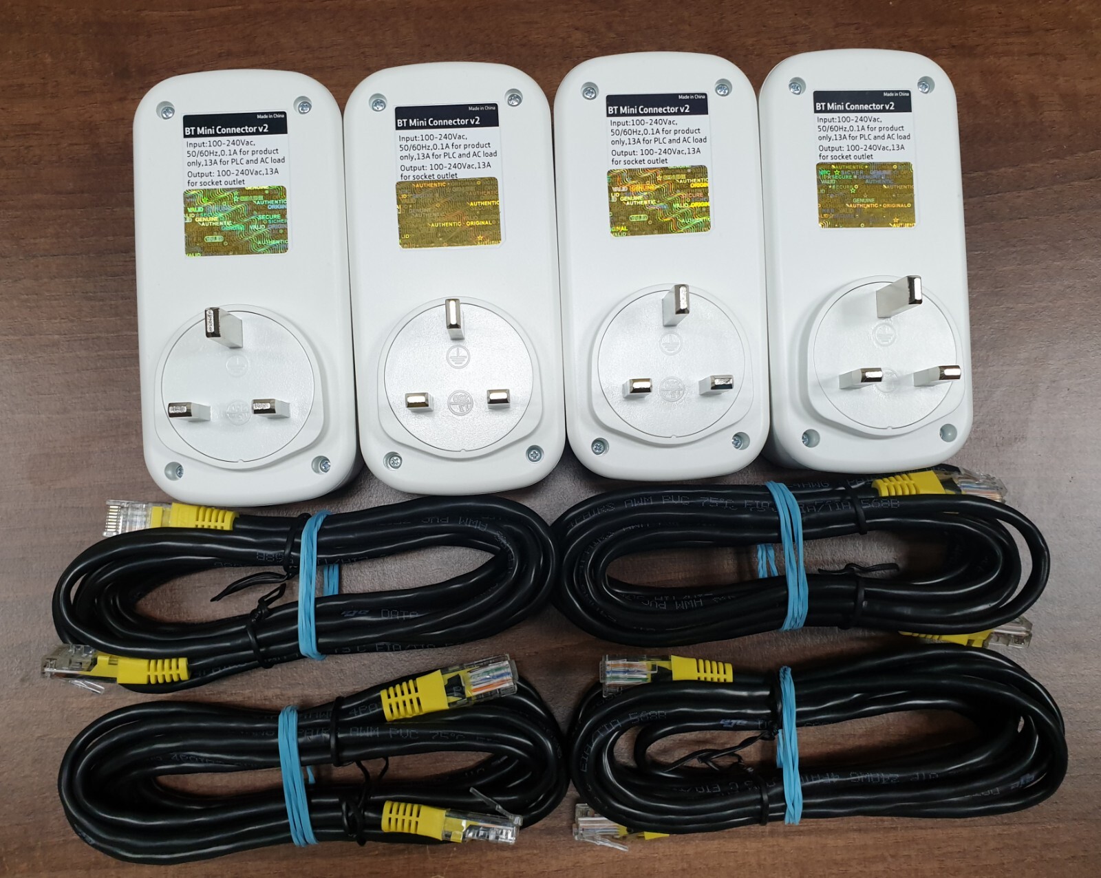 4 x BT Mini Connector VERSION 2 1000AV Gigabit Powerline Adapters NEW ...