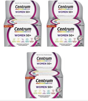 3 x Boxes Centrum Women 50+ Multivitamin / Multi Mineral Supplement. 30 ...