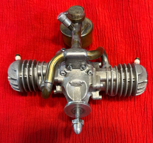 Vintage ELF Twin Model 20 RC airplane engine with extra points, screws ...