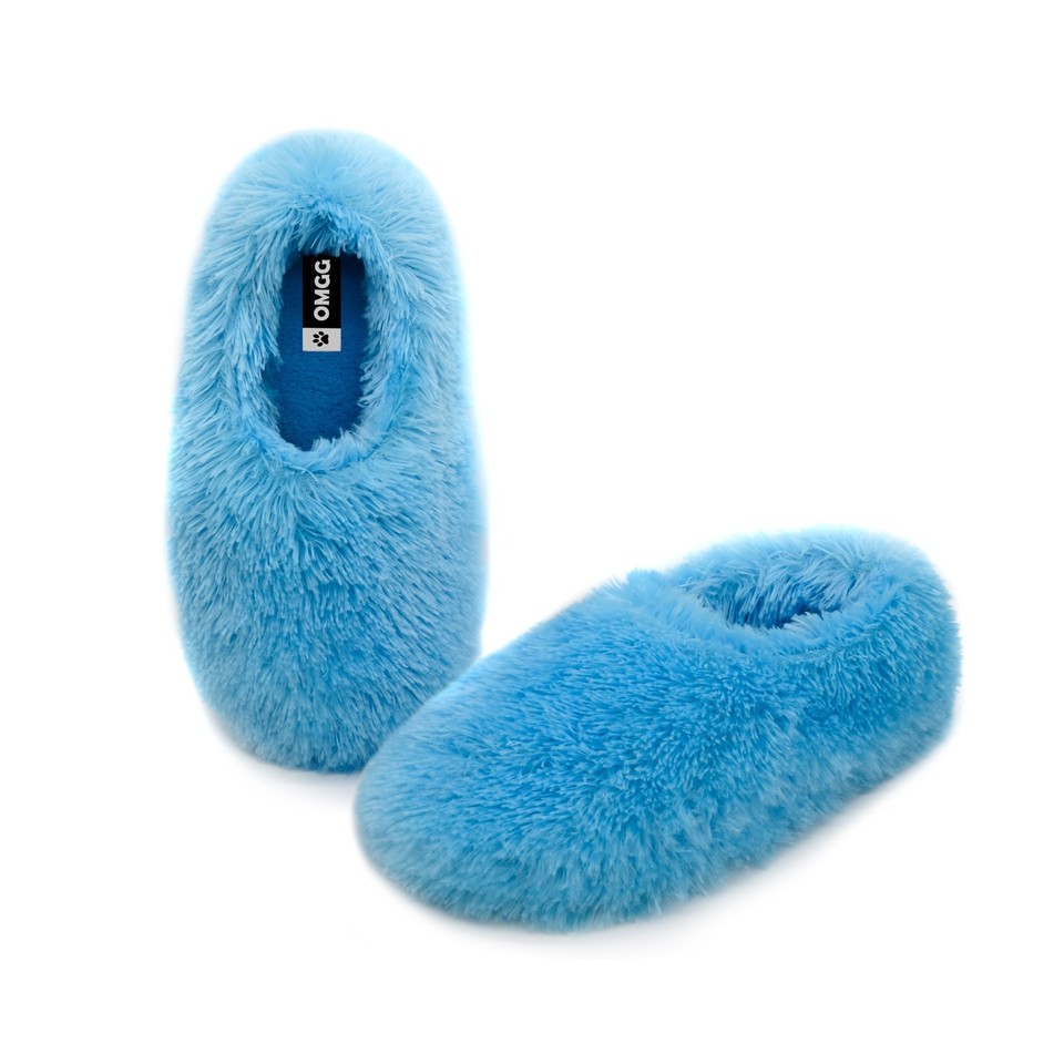 Fuzzy Winter Indoor Slippers for Women, Plush Warm Moccasin Slippers ...