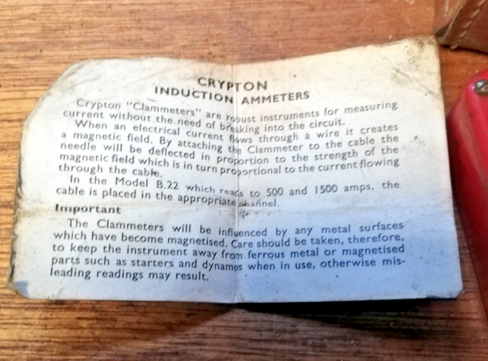 Vintage Crypton 40A Dynamo Amperes Gauge in Leather case | eBay UK