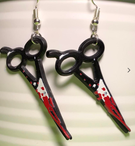 SCISSORS HORROR BLOOD MOVIE HALLOWEEN SP EARRINGS GREAT VALUE HALLOWEEN ...