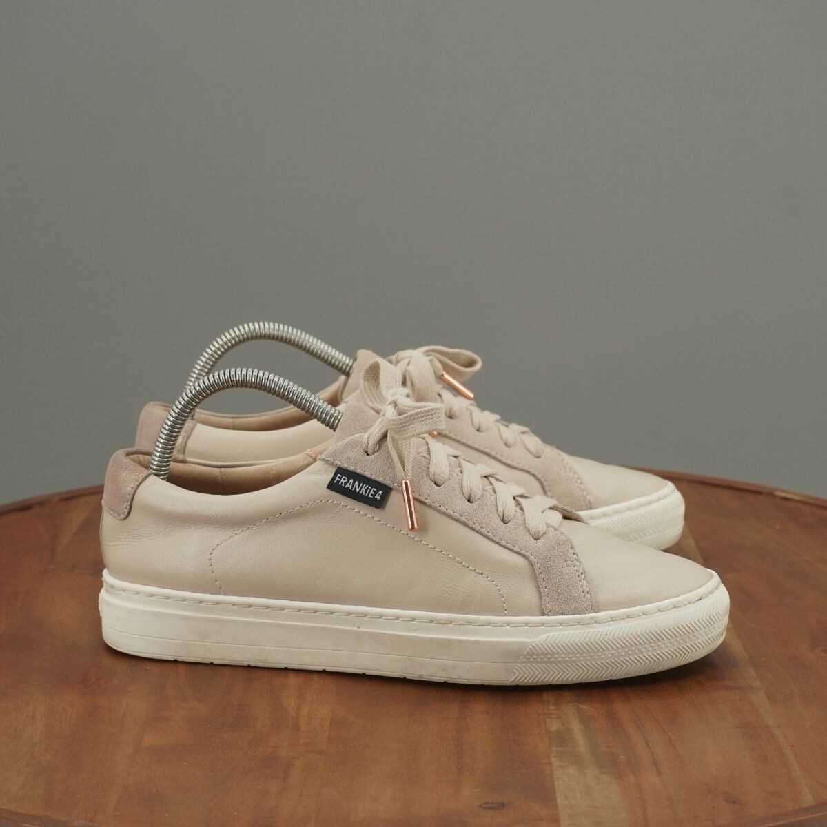 Frankie4 Womens Mim II Sneakers Shoes Beige Leather L… - Gem