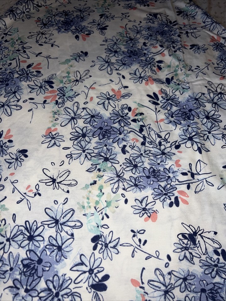 LuLaRoe Ana Long Maxi Dress White Blue Paisley Ornate Floral Daisy 3X ...