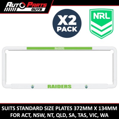 Official NRL Number Plate Frame Surround Pair Canberra Raiders | eBay ...