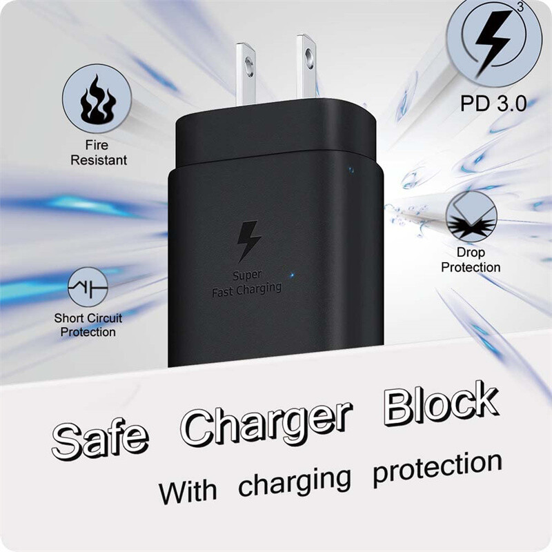 25W USB-C Fast Charger Block with C-to-C Cable For Samsung A54 A34 A24 ...