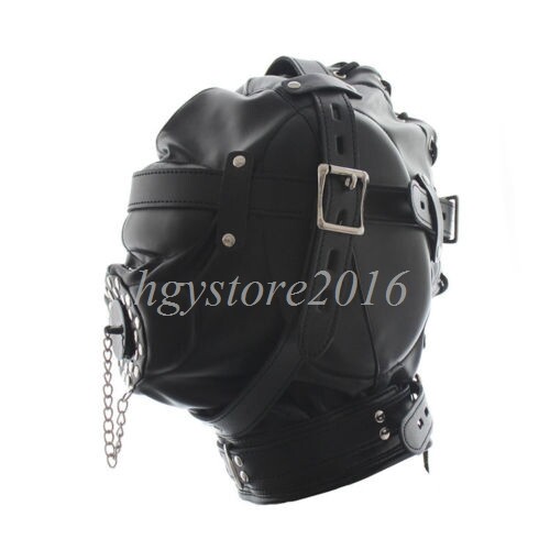 Studded Head Hood Gimp Open Mouth Gags Restraints Funnel Fluid Muzzle ...