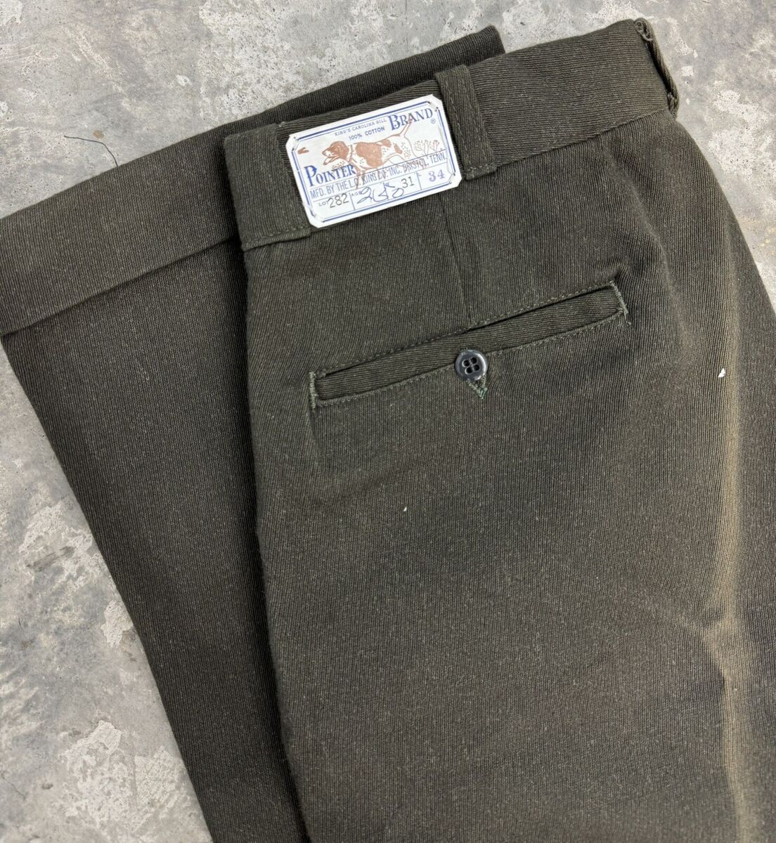 1950s Vintage Deadstock Pointer Whipcord Pants Workwear 1950s Vintage Deadstock Pointer Whipcord Pants Workwear
