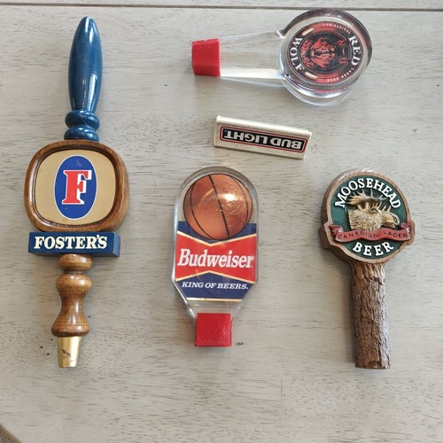 VTG Beer Tap Handle Lot Bud Light, Budweiser, Fosters, Moosehead, Red ...