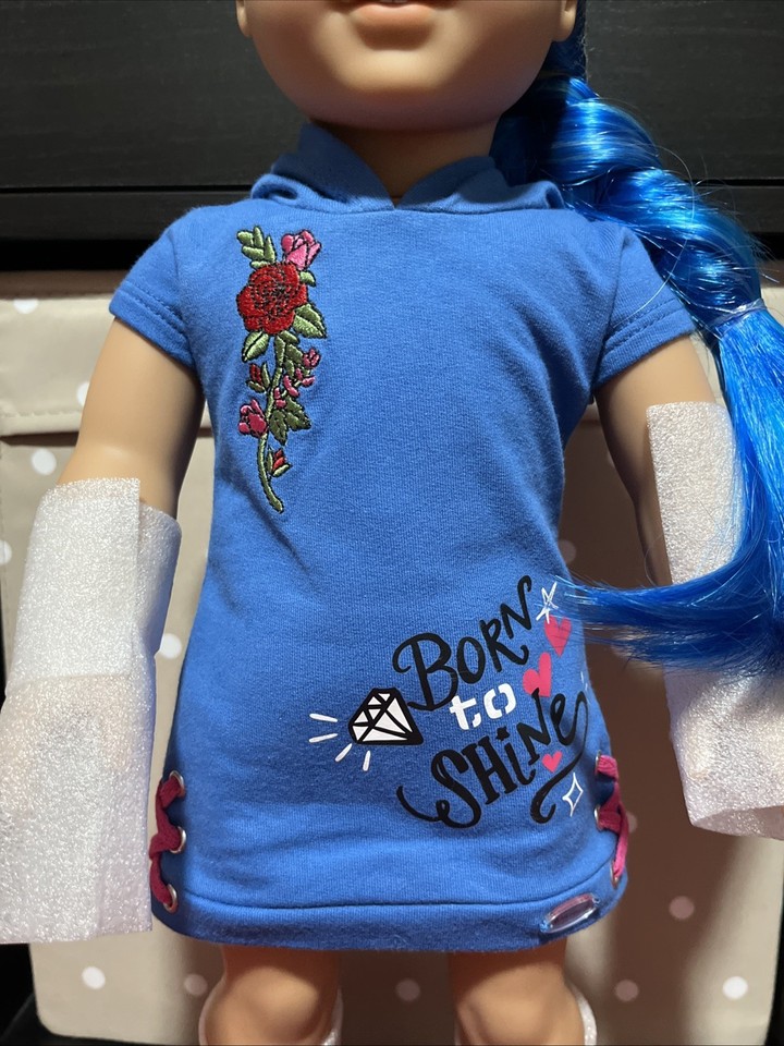 NEW American Girl Doll Truly Me 90 Street Chic Blue Hair Brand New No ...