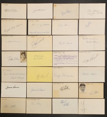 LARGE COLLECTION of 28 Autographed Signed Vintage Baseball 3x5 Index ...