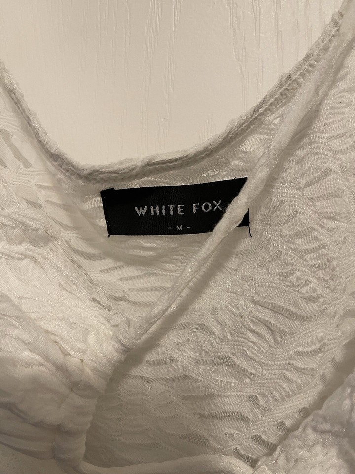 White Fox Long Sleeve Cut Out Textured Top Size Medium | eBay
