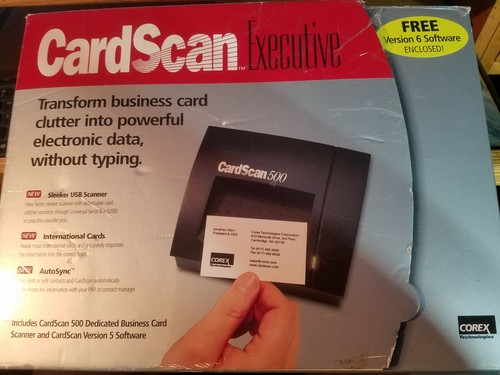 Corex 1999 CardScan 500 Executive Business Card Scanner Version 6 ...