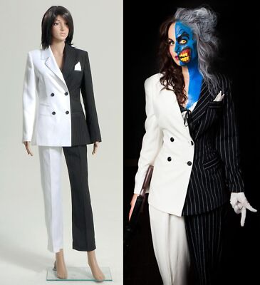 Batman Lady Woman Two-Face Two-Face Cosplay Costume Halloween Party ...