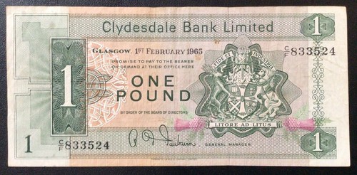 1969 SCOTLAND PAPER MONEY - ONE POUND BANKNOTE! | eBay