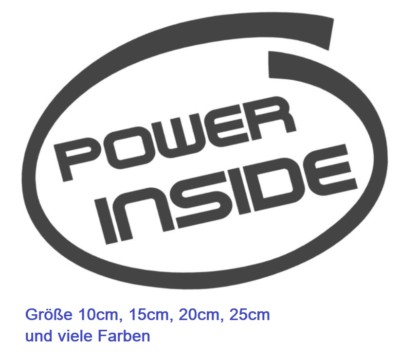 Power Inside Aufkleber Autoaufkleber Tuning Styling Sticker Decal JDM ...