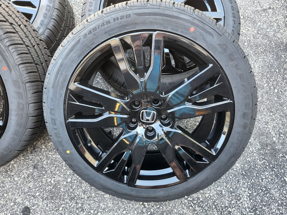 20" Gloss Black Fits Honda CRV Wheels & Tires HRV High Gloss Rims 20x8 ...