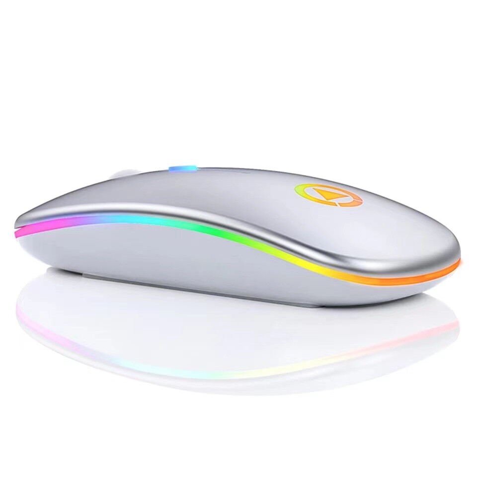 2.4GHz Wireless Optical Mouse USB Rechargeable RGB Cordless Mice For PC ...
