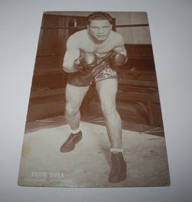 1927 Boxing Advertising Ephemera Exhibit Card Photo Postcard Eddie Shea ...