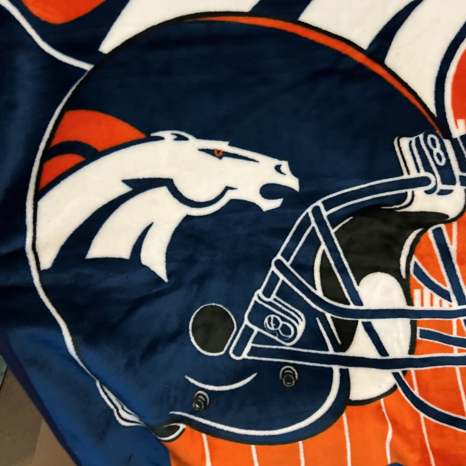 Denver Broncos Plush Throw Blanket Football 56x46 Approx. Horse Logo ...