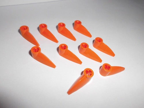 Lego (x346) 10 Zähne/Krallen 1x3, in orange aus 8961 42052 8527 8547 ...