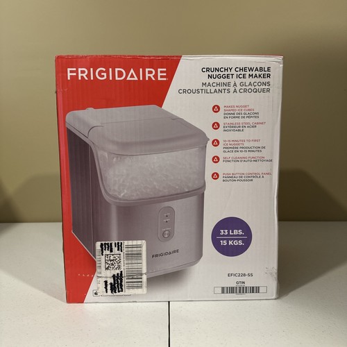 Frigidaire 33 lbs Capacity Nugget Stainless Steel Ice Maker EFIC228-SS ...