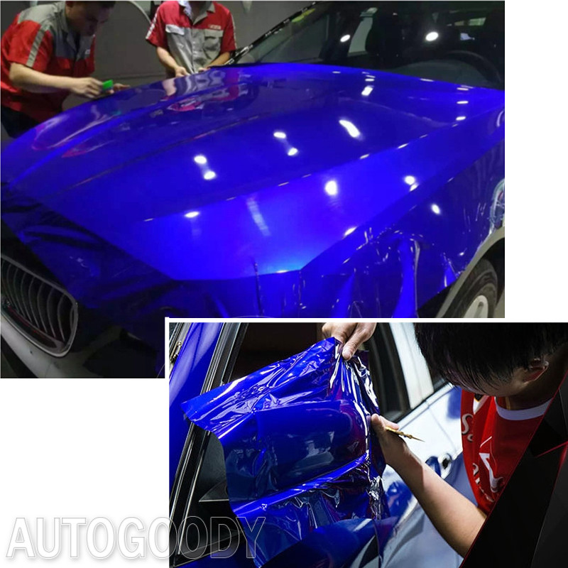 Premium Super Gloss Metallic Blue Vinyl Film Wrap Sticker Decal Air ...