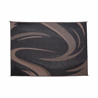 Outdoor Patio Deck RV Mat Reversible Rug 8 x 11 ft Foldable Brown Black ...