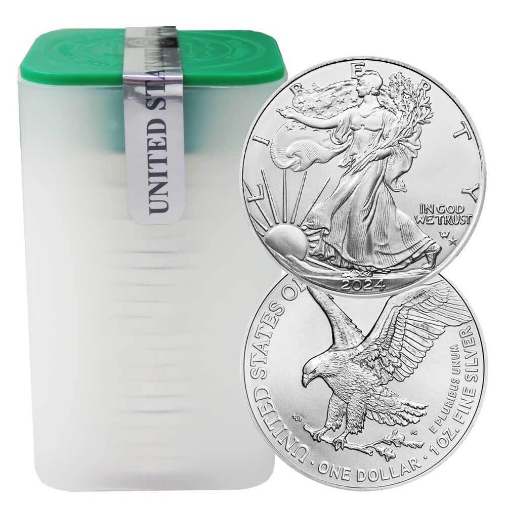 Sealed Roll of 20 - 2024 (P) $1 American Silver Eagle Star Privy 1 oz ...