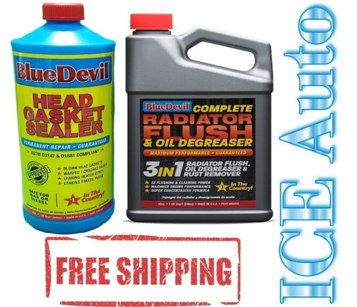 Bundle Deal BlueDevil Radiator Flush & Degreaser 32oz & Head Gasket ...