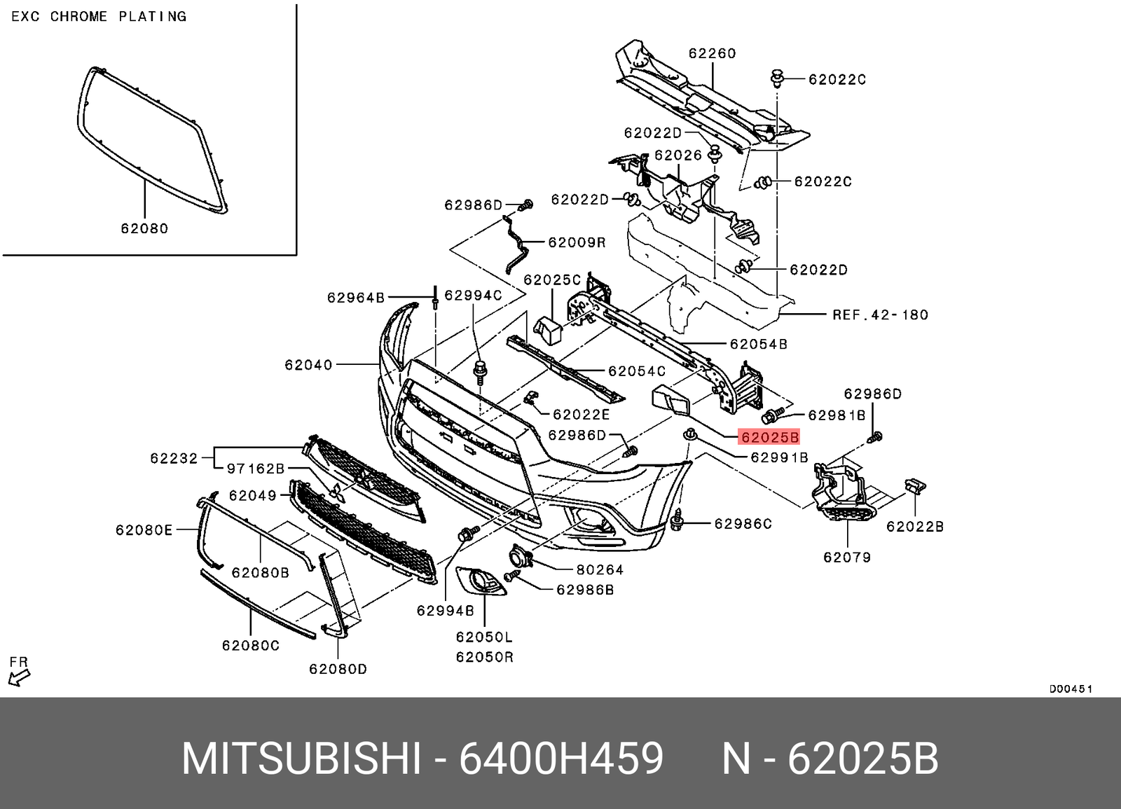 Genuine OE Core Front Bumper 6400H459 For Mitsubishi 6400-H459 | eBay