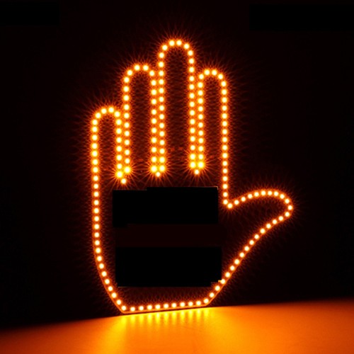 Finger Gesture Light with Remote LED Car Back Window Sign Hand Light ...