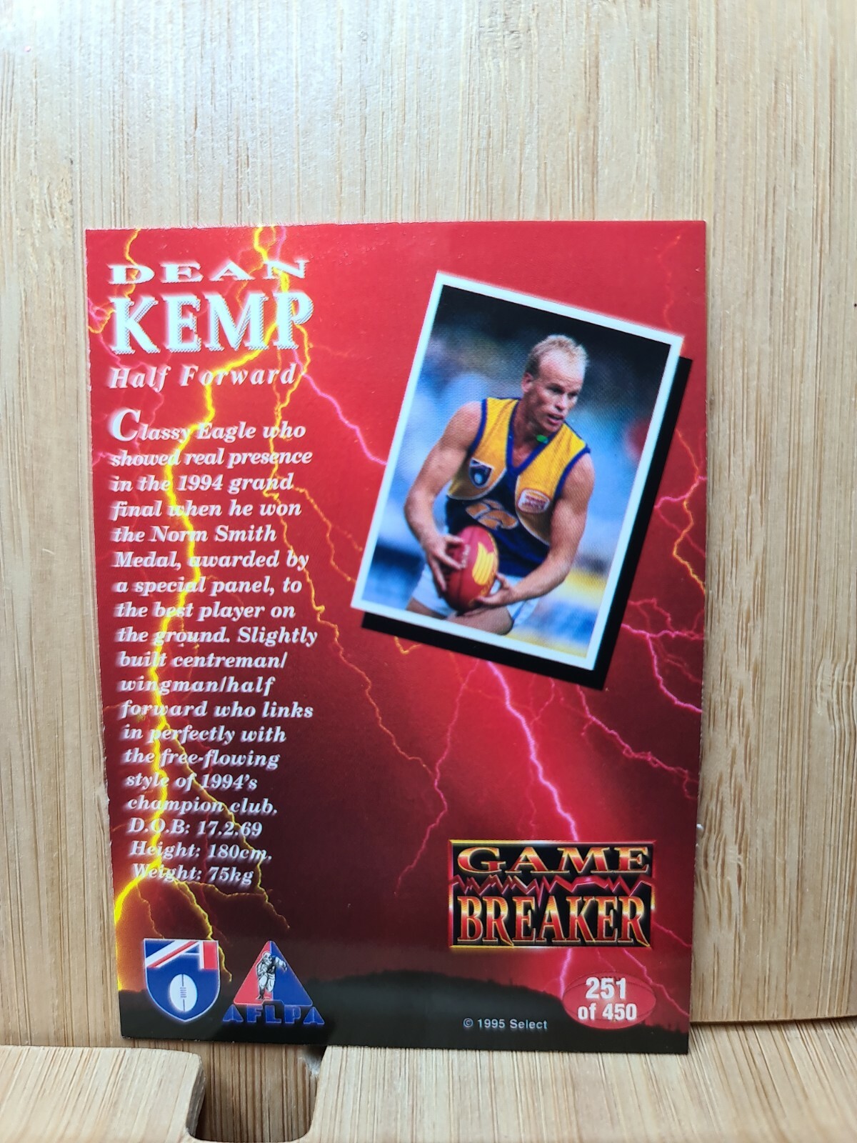 DEAN KEMP🏆1995 Select #251 GAME BREAKER AFL Trading Card 🏆FREE POST | eBay