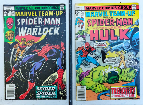 Marvel Team-Up comic bulk lot #54 #55 Spider-Man Hulk Warlock UK Price ...