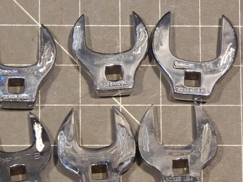 Snap On 15Pc SAE 3/8 Drive Open End CrowFoot Set 3/8" 1 1/4" Dr FC Crow ...