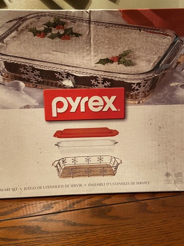 Pyrex 3 Piece Limited Edition Serveware Set Snowflakes SEALED IN BOX | eBay