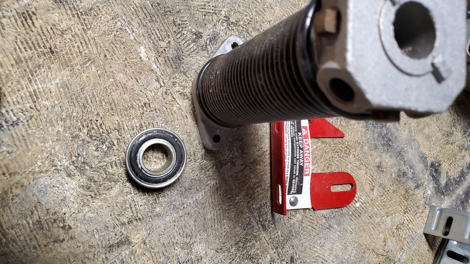 Short Raynor Garage Door Torsion Spring, Bearing And Bracket | eBay