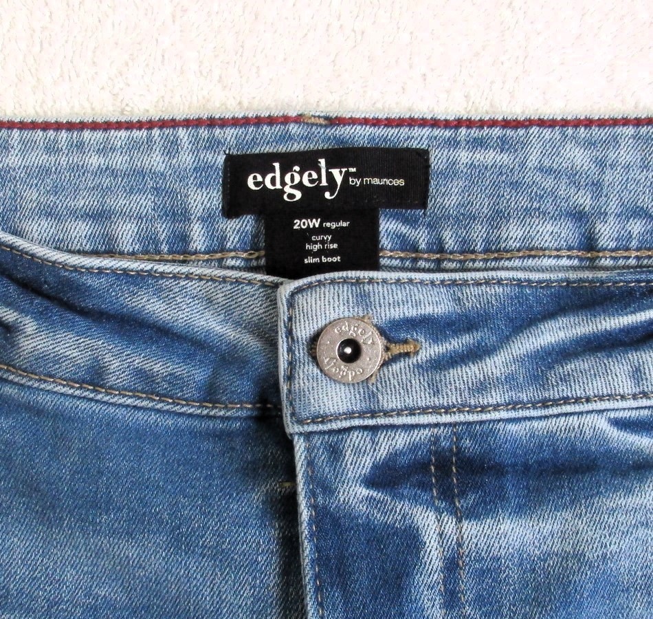 Maurices EDGELY Womens (20W) Blue Jeans Curvy High Rise Slim Boot Cut ...