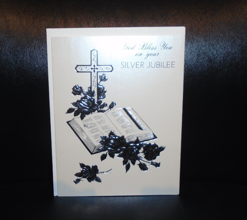 NOS VINTAGE PARAMOUNT SILVER JUBILEE GREETING CARD WITH ENVELOPE | eBay