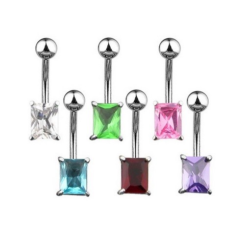 Gem Belly Bar - 200+ Designs/Colours - Belly Button Body Piercing Navel ...