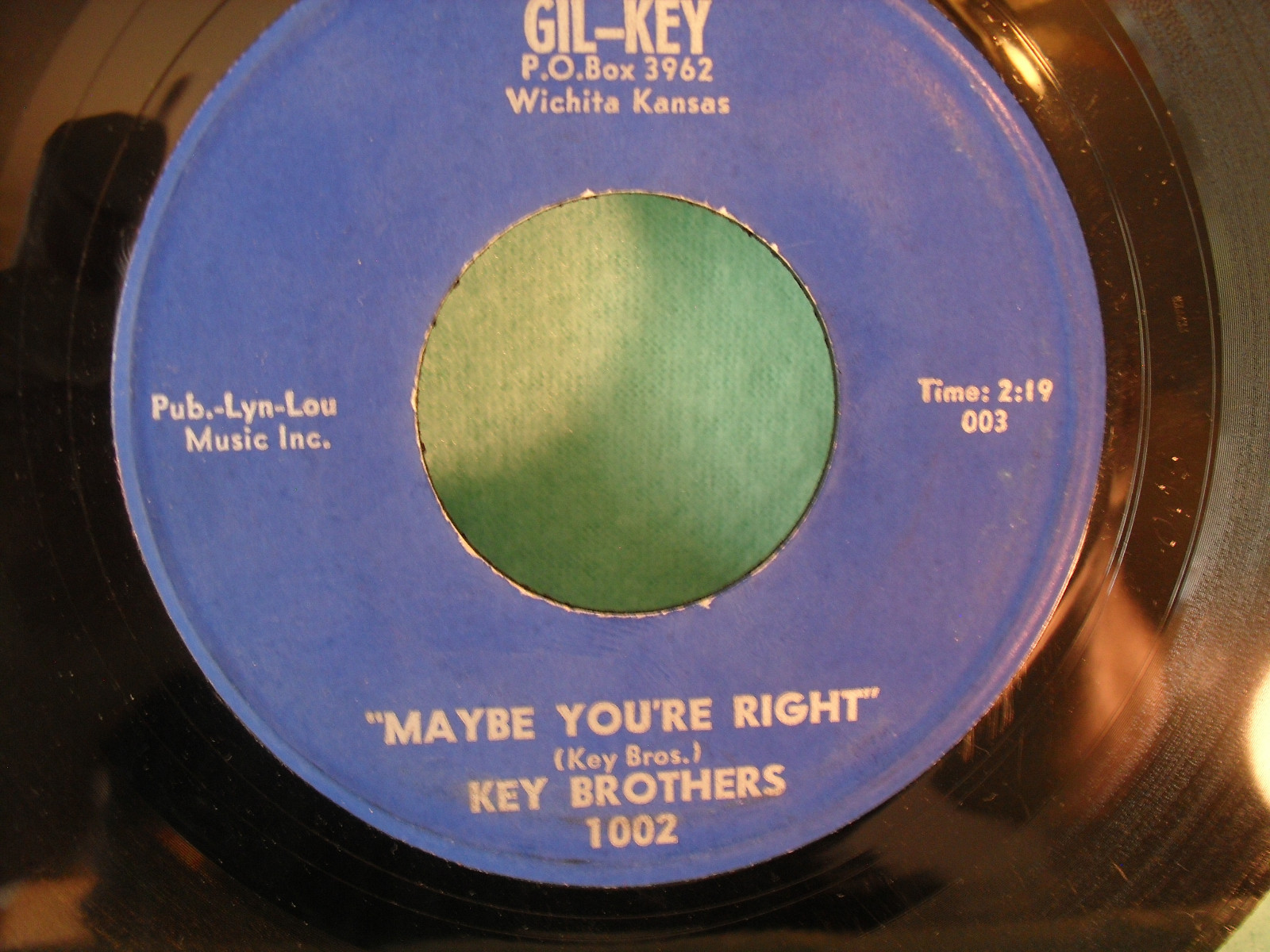 Key Brothers, From Now On / Maybe You're Right, Gil-Key 1002, 1962 ...