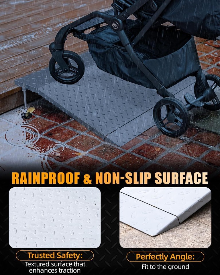 Door Threshold Ramp Handicap 3" to 6" Rise Doorway Wheelchairs Carts ...