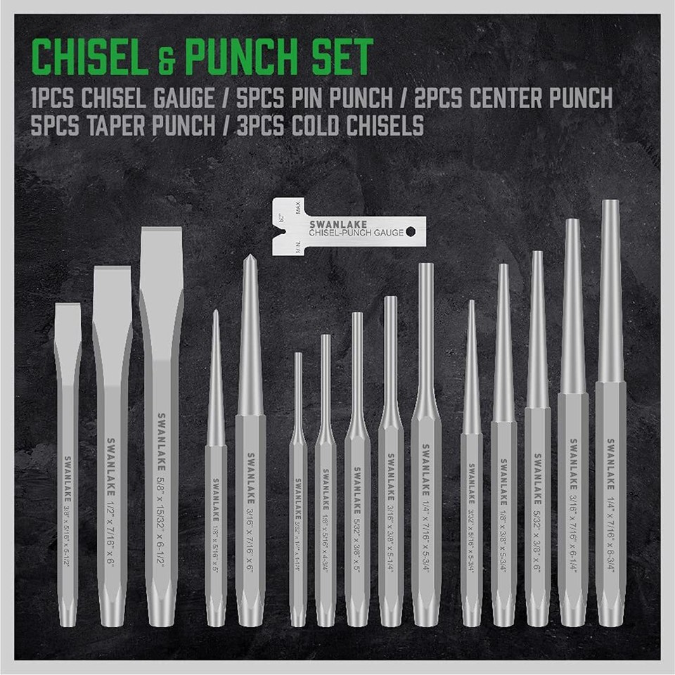 Punch And Chisel Set Including Taper Punch Cold Chisels Pin Punch ...