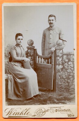 Plainfield WI Portrait of a Couple by Winkle, circa 1890s | eBay