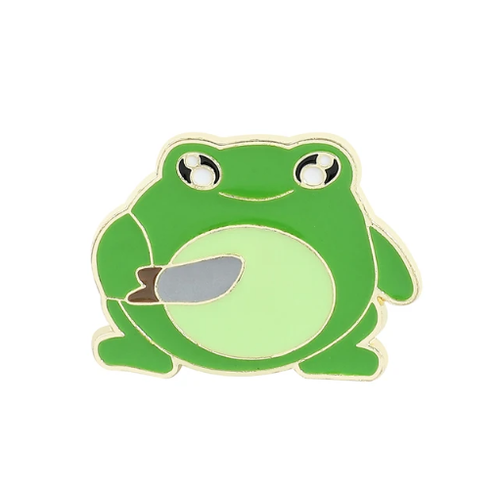 Frog Enamel Pins Custom Fun Middle Finger Animal Brooches Bag Lapel ...
